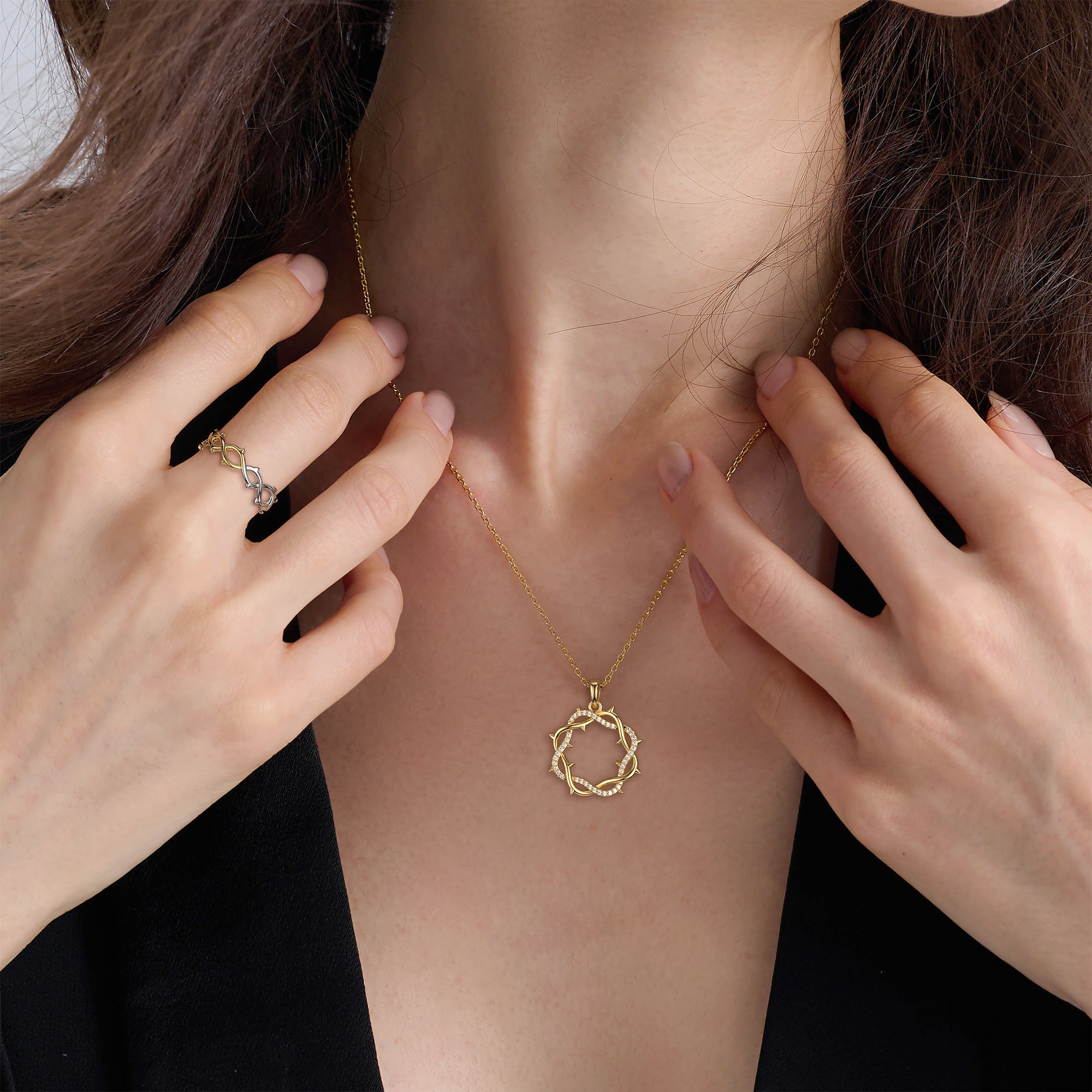 Dual Tone Crown of Thorns Ring – vanimy