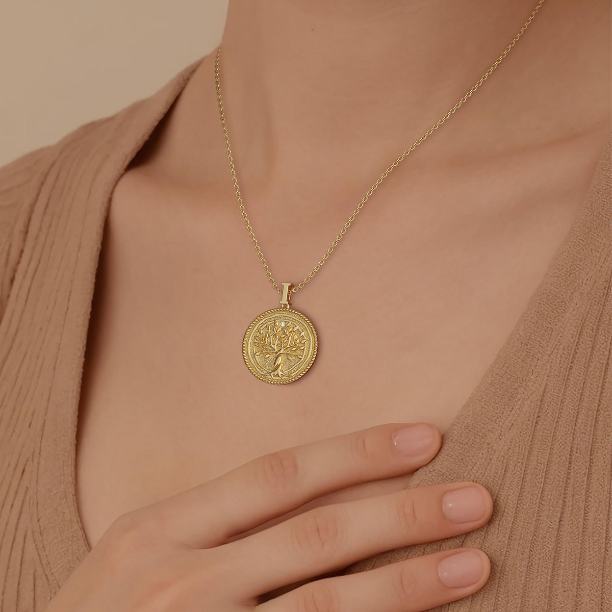 Promised Land Tree of Life Amulet Coin Medallion Necklace – vanimy