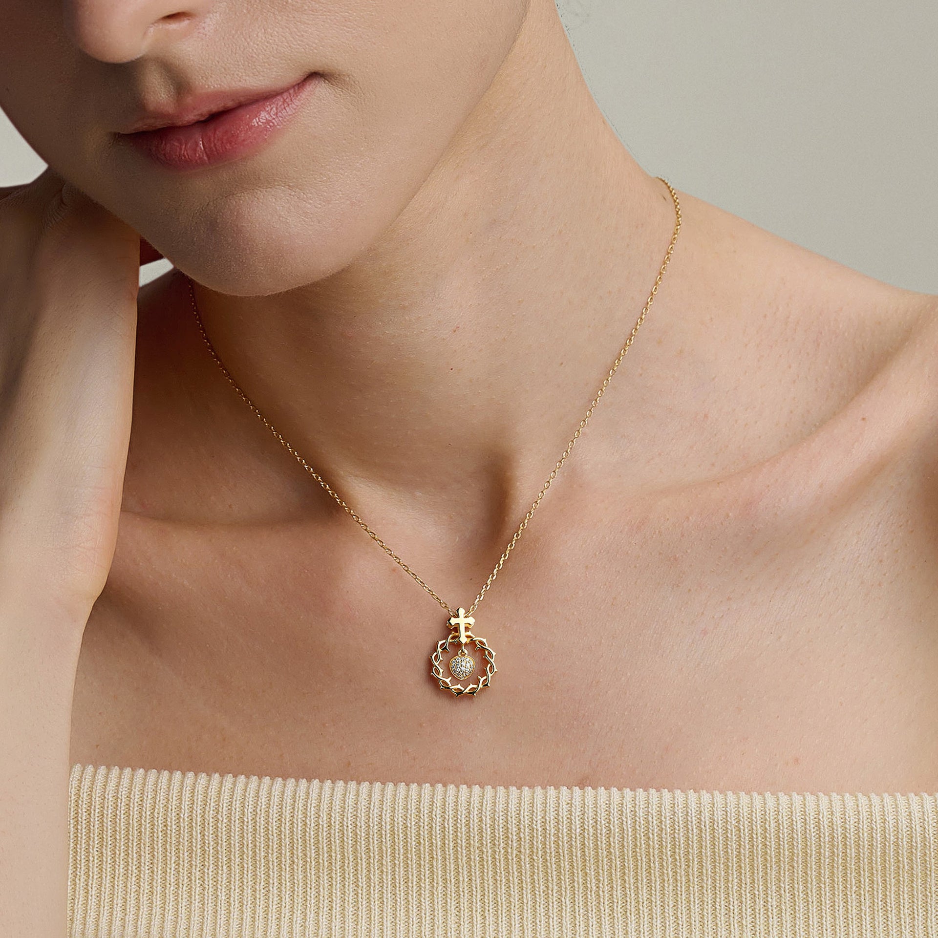 The Sacred Heart Dangle Pendant Necklace – vanimy