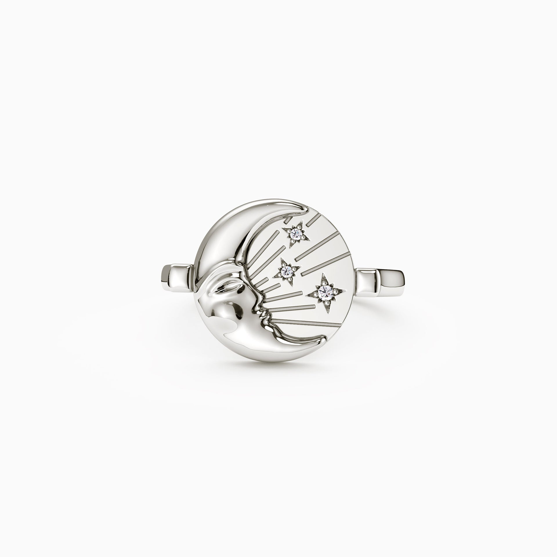 Kissing Moon and Star Signet Pinky Ring – vanimy