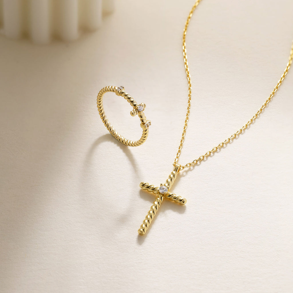 Rope Cross Pendant Necklace – vanimy