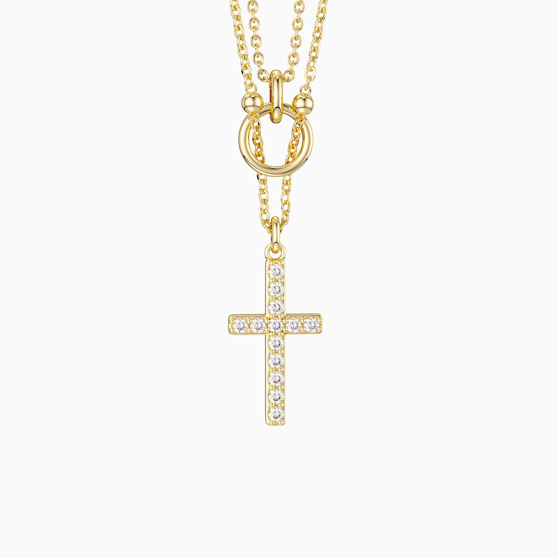 Gold Layered Circle Cross Necklace – vanimy