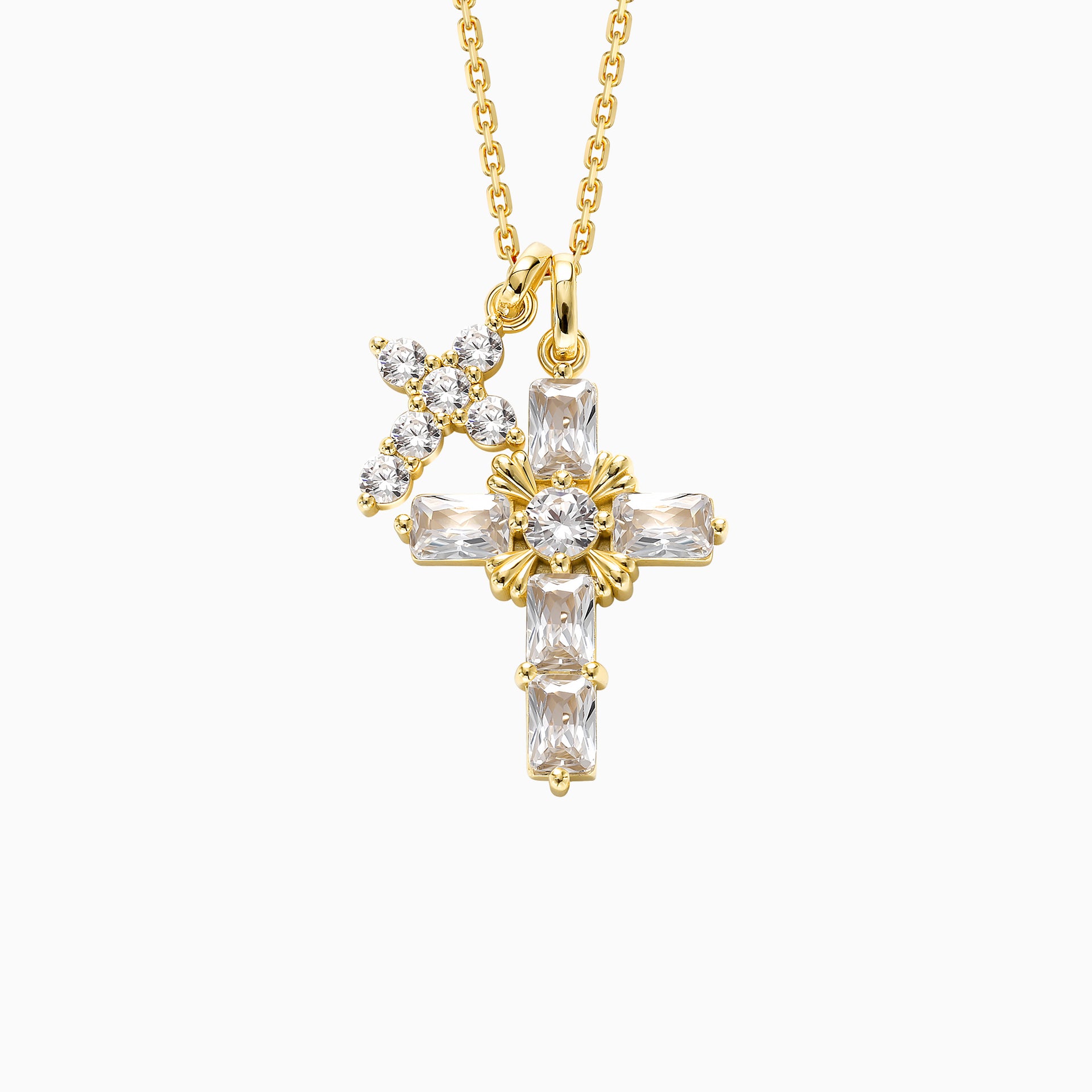 Byzantine Double Crosses Pendant Necklace – vanimy