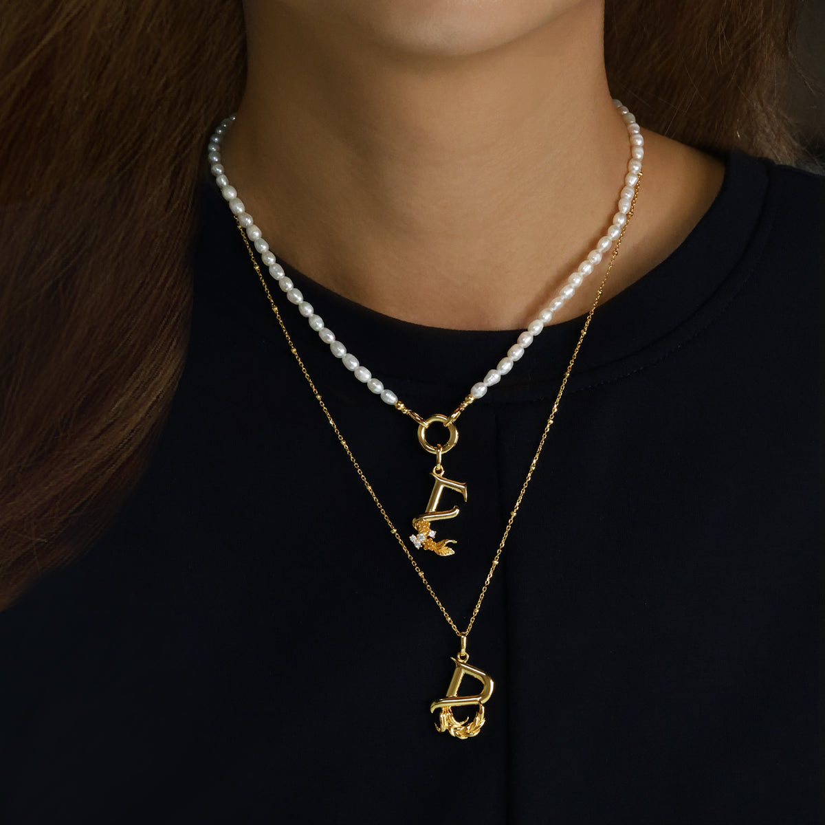 Barley Blossom Letter B Pendant Necklace – vanimy