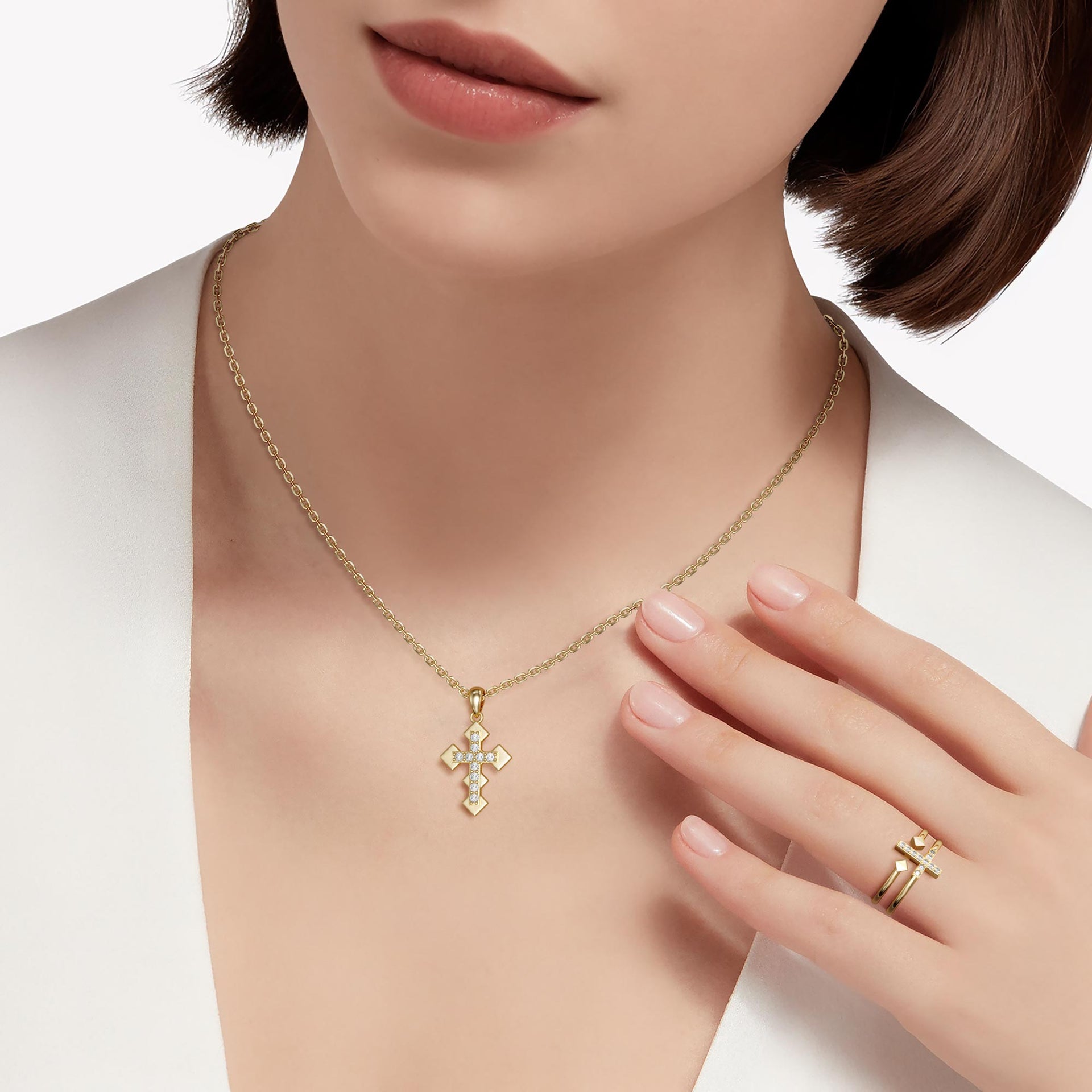 Double Zircon Cross Ring – vanimy