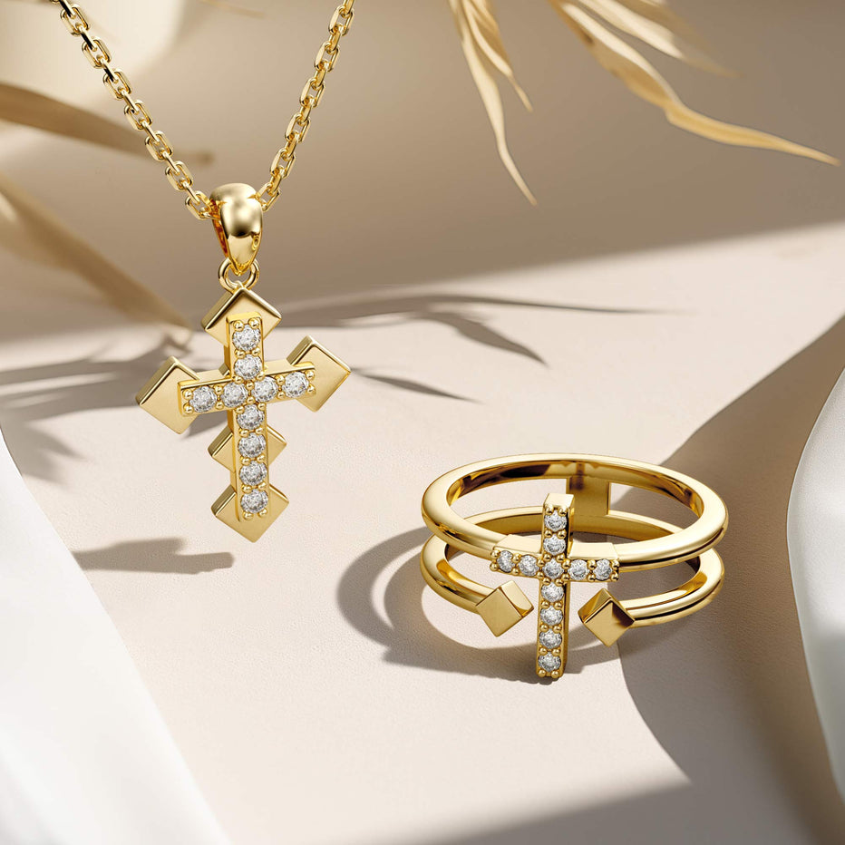 Double Zircon Cross Ring – vanimy