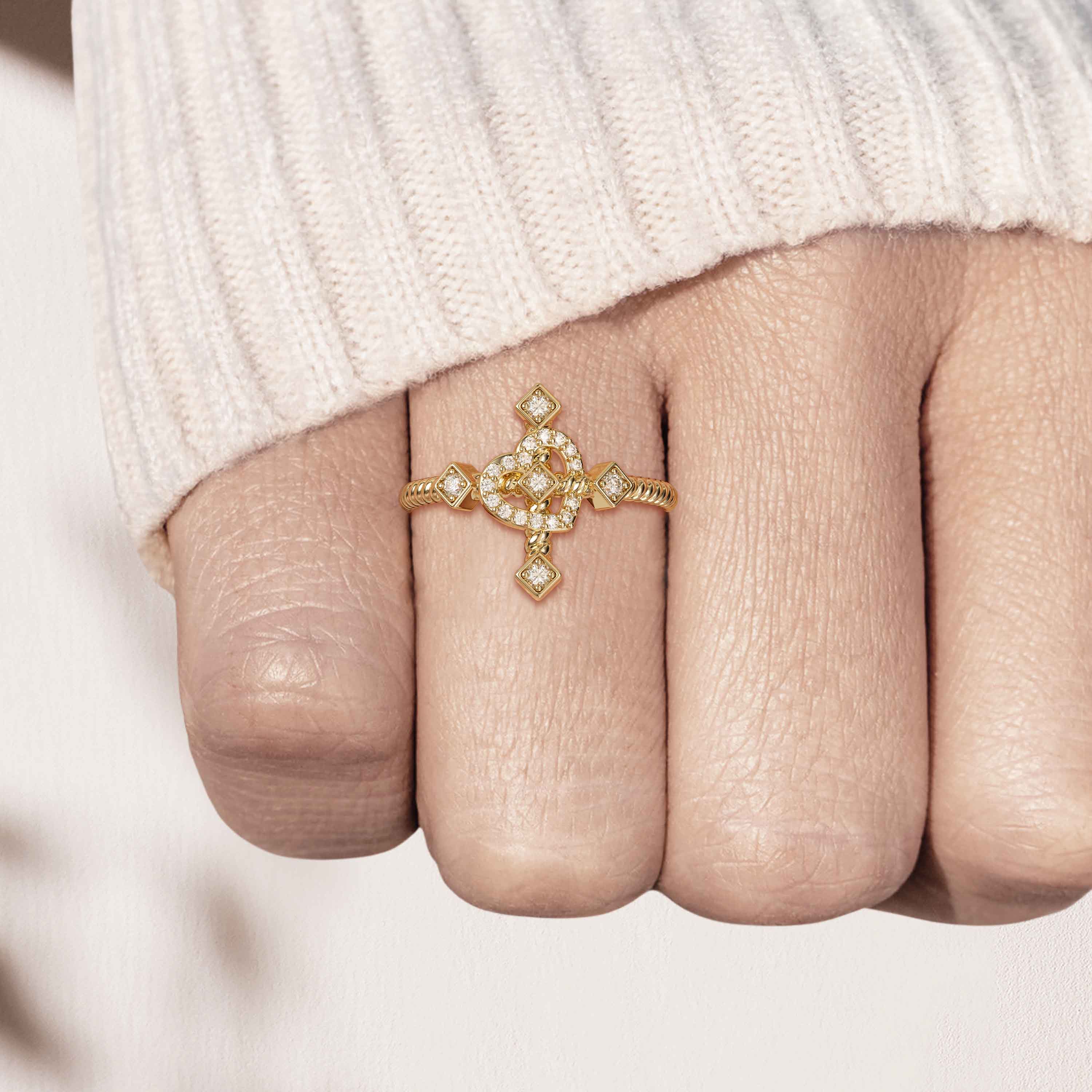 Heart Cross Cord Ring – vanimy