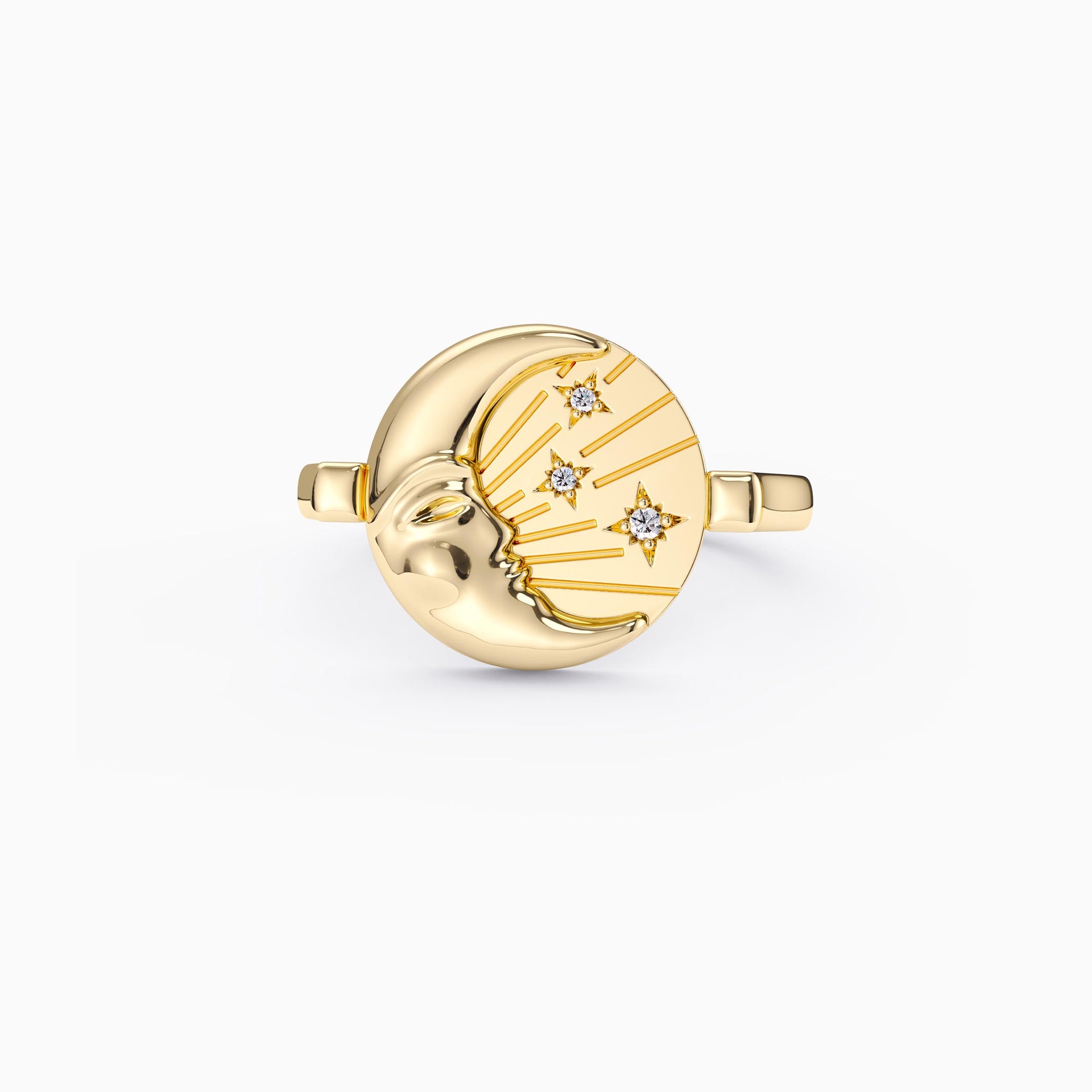 Kissing Moon and Star Signet Pinky Ring – vanimy