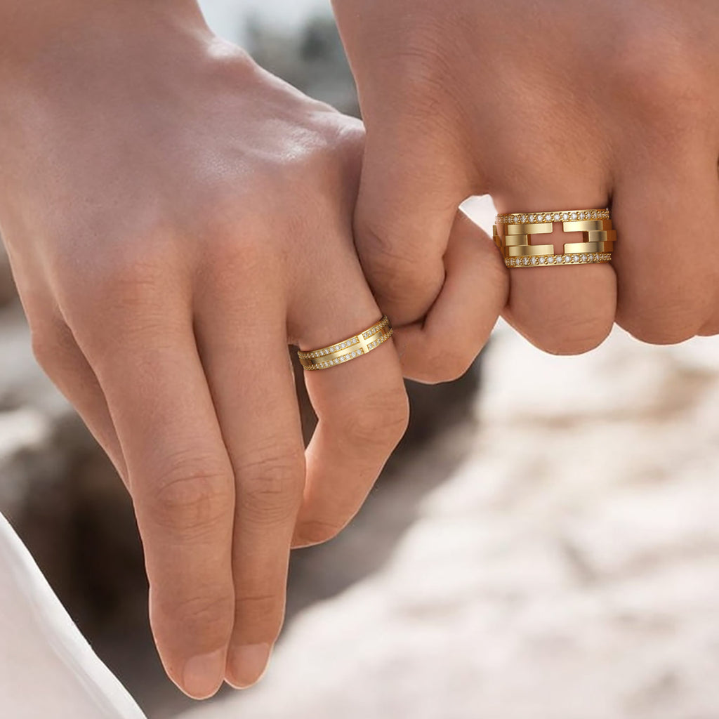 Cut-Out Cross Staircase Statement Ring – vanimy