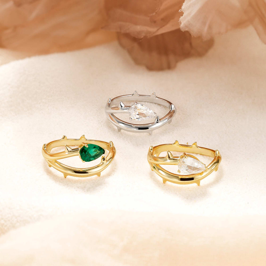 Thorns Pear Statement Ring – vanimy