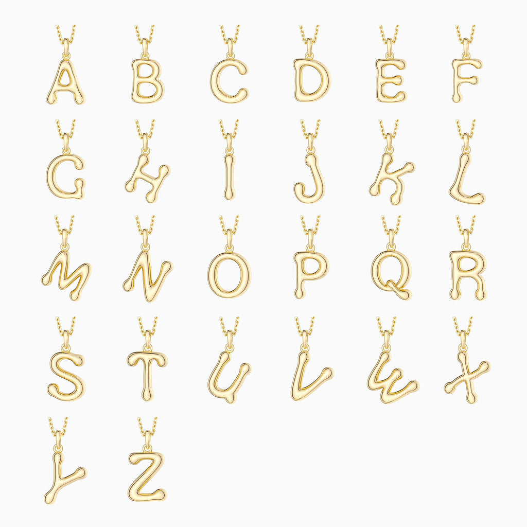 Bubble Initial Letter A-Z Pendant Necklace – vanimy