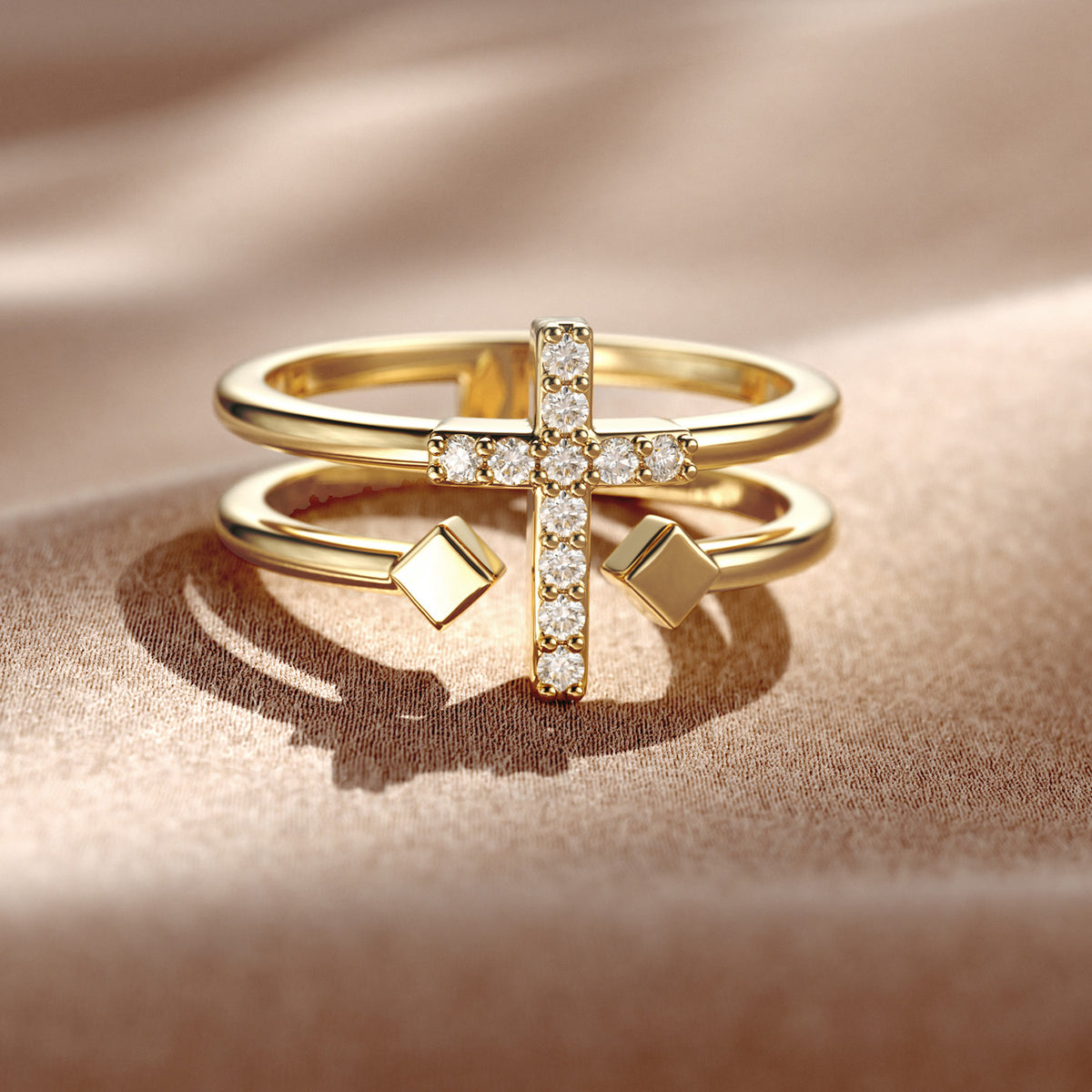 Double Zircon Cross Ring – vanimy